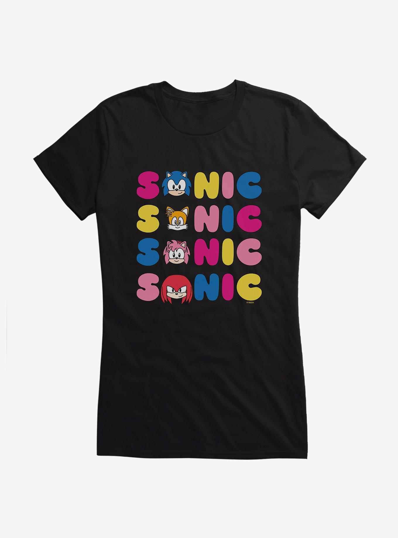 Sonic The Hedgehog Name Stack Friends Girls T-Shirt | Hot Topic