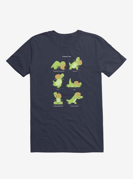 T-Rex Tries Yoga T-Shirt - BLUE | Hot Topic