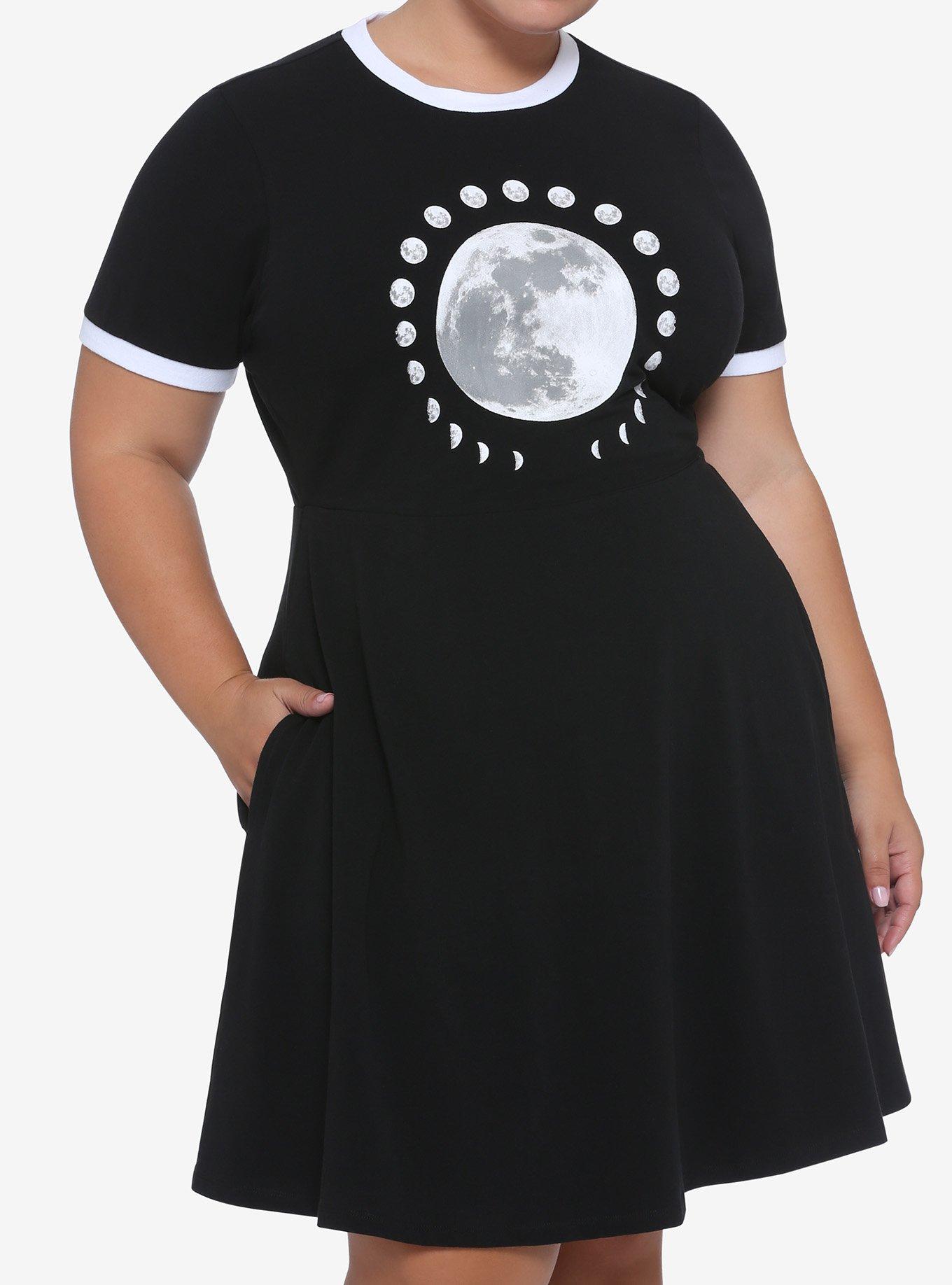 Moon Phase Ringer Skater Dress Plus Size | Hot Topic