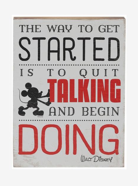 Disney Mickey Mouse Get Started Wood Wall Art | Hot Topic