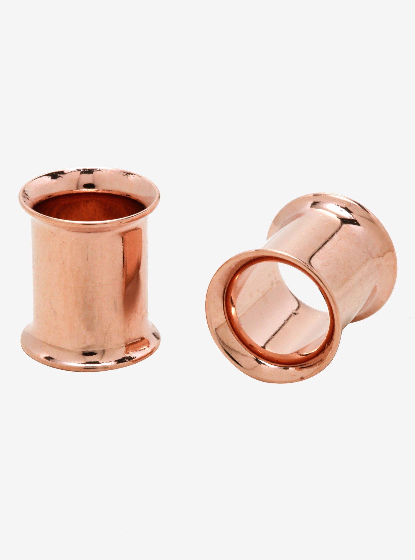 Steel Rose Gold Tunnel Plug 2 Pack | Hot Topic