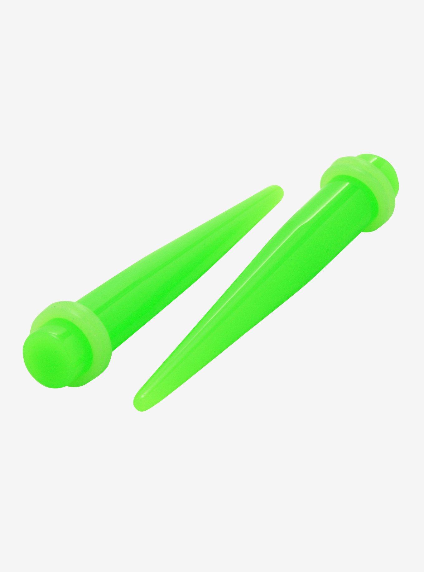 Acrylic Neon Green Taper 2 Pack | Hot Topic
