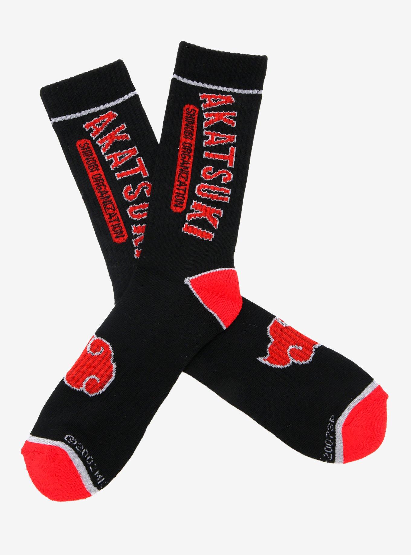 Naruto Shippuden Akatsuki Cloud Crew Socks - BoxLunch Exclusive | BoxLunch