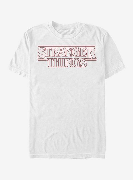 Extra Soft Stranger Things Stranger Red Outline Logo T-Shirt - WHITE ...