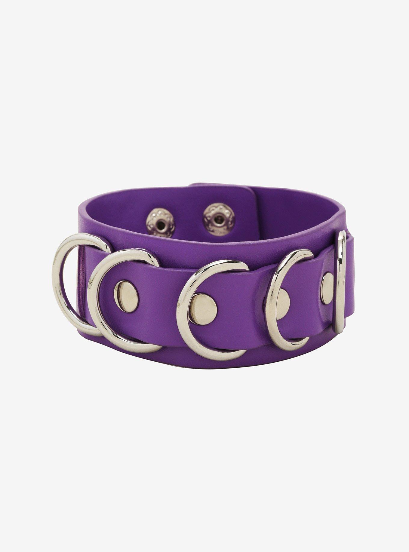 Purple O-Ring Faux Leather Cuff Bracelet | Hot Topic