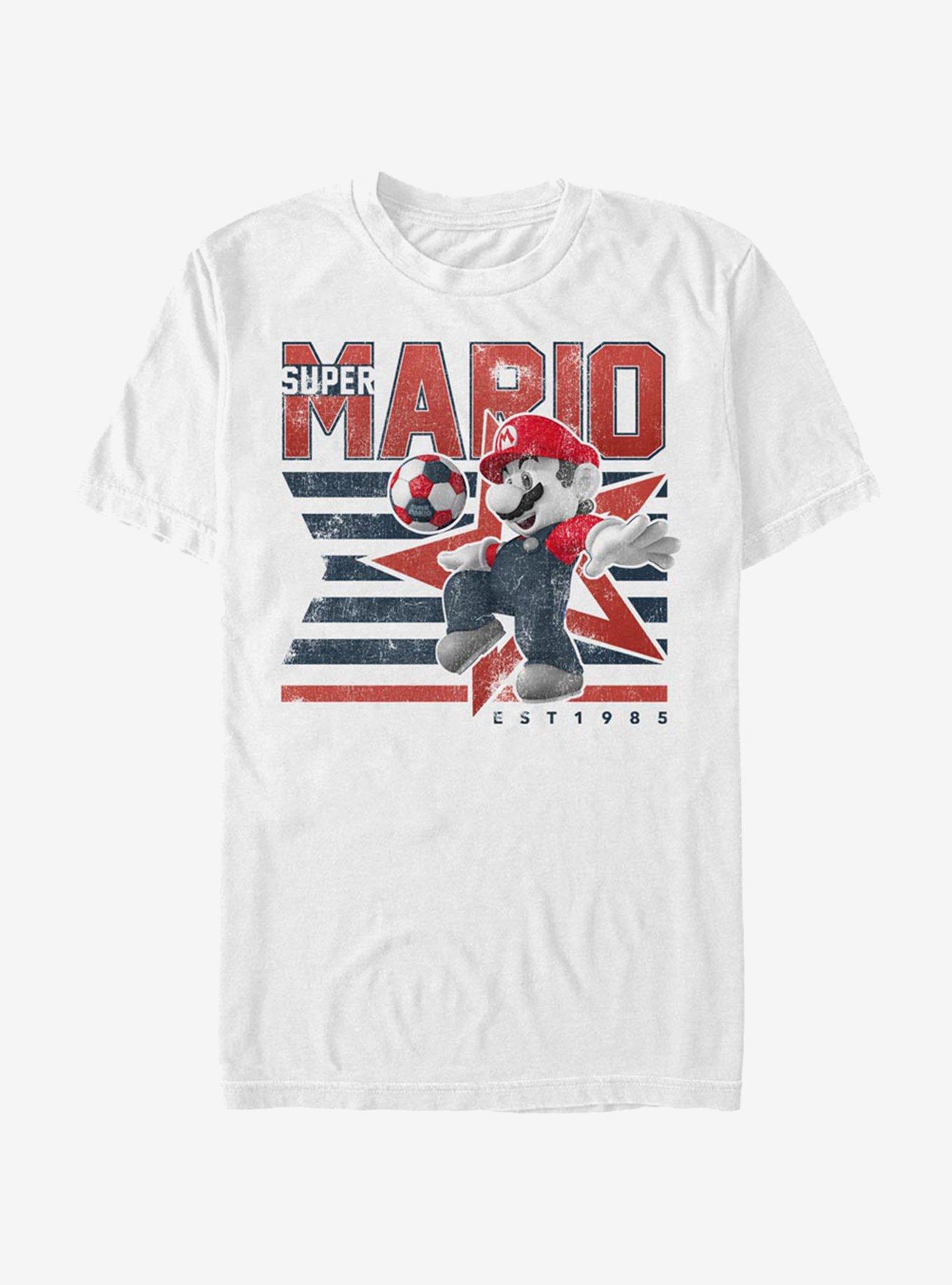 Super Mario Bros. Mario And Stripes T-Shirt - WHITE | BoxLunch