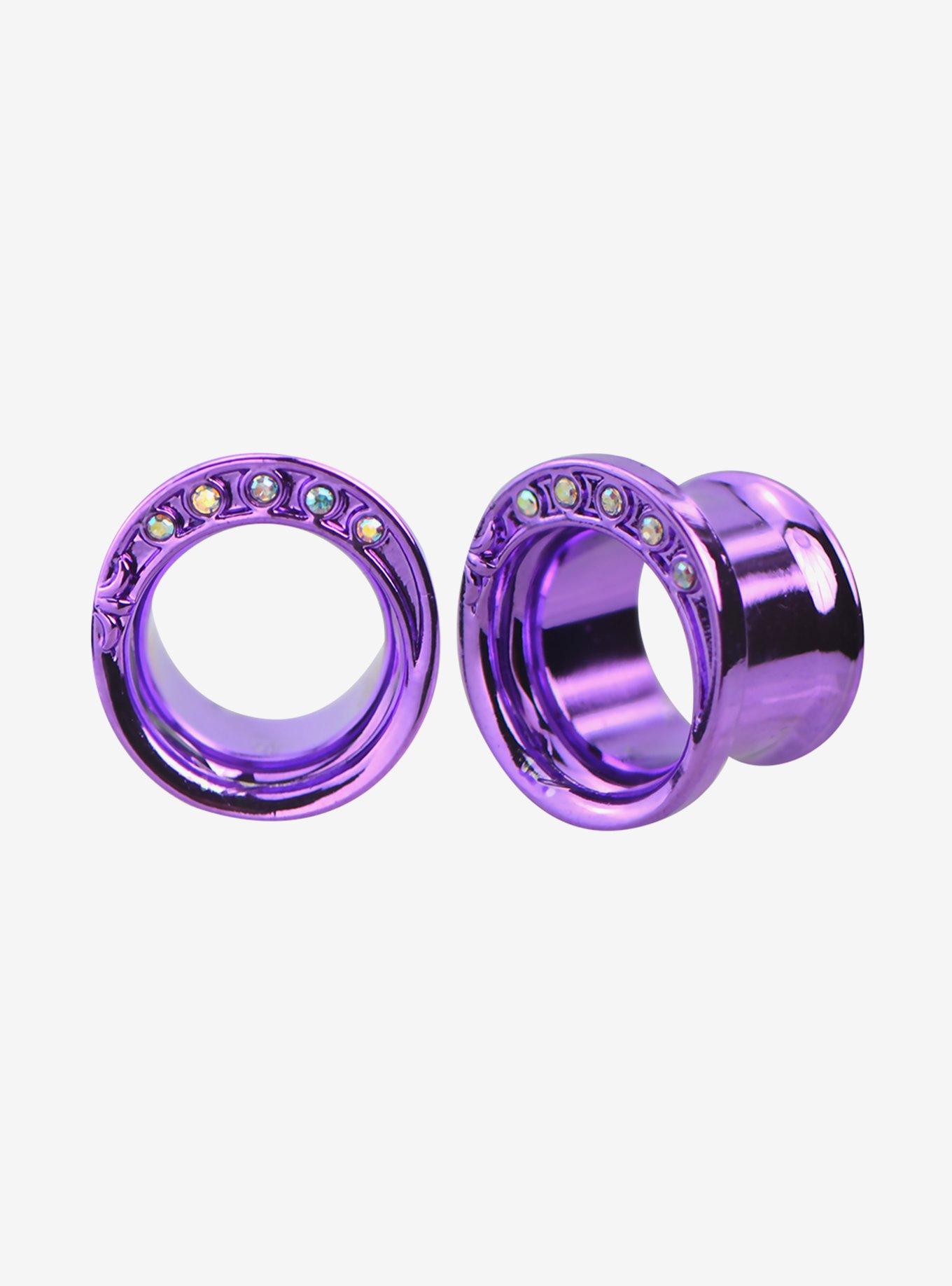 Steel Metallic Purple CZ Plug 2 Pack | Hot Topic