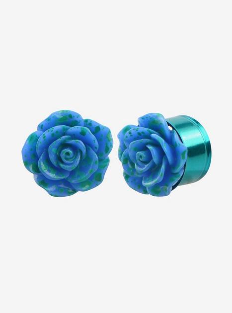 Steel Blue Rose Plug 2 Pack | Hot Topic