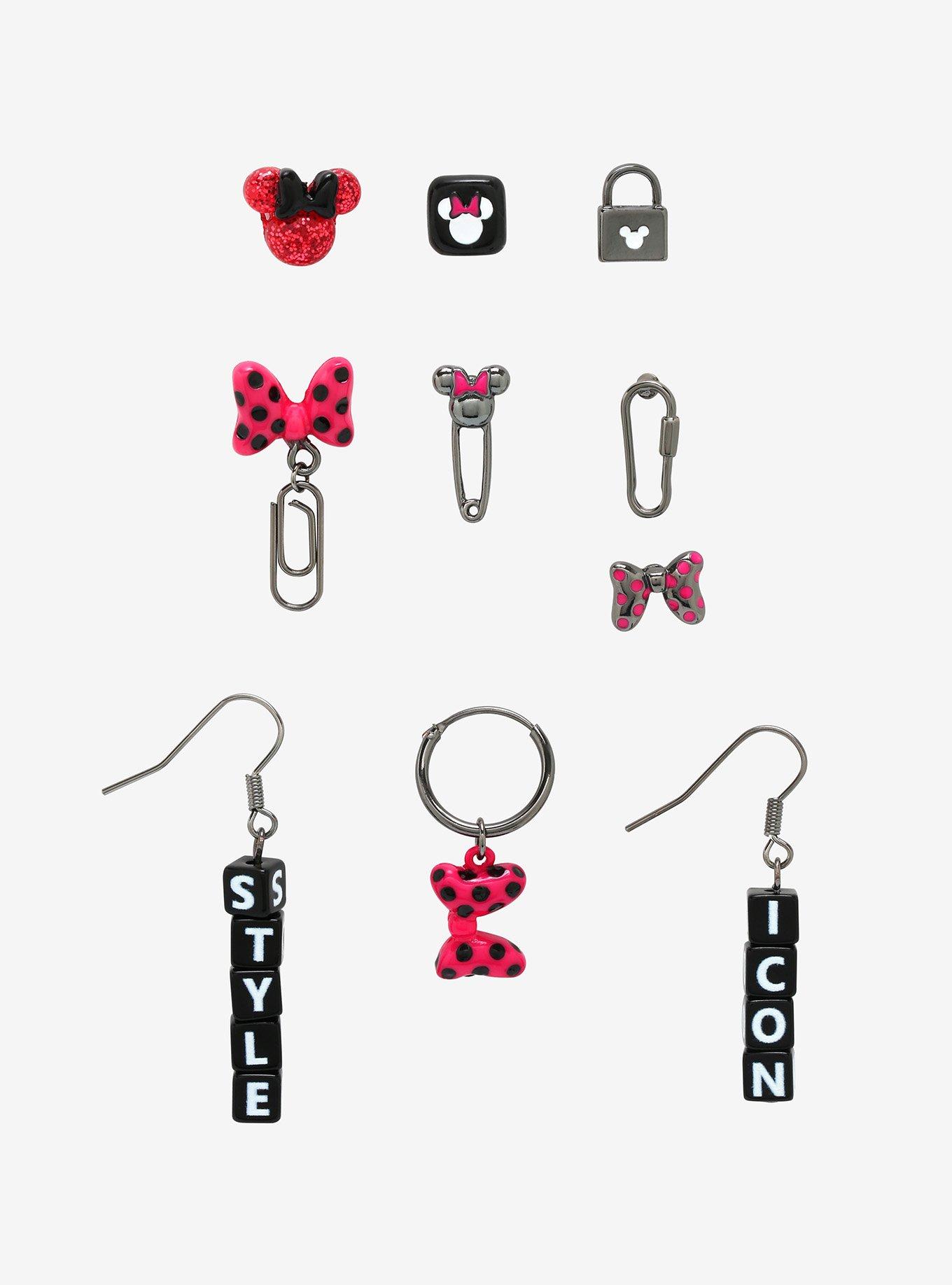 Disney Minnie Mouse Pink Mismatch Earring Set | Hot Topic