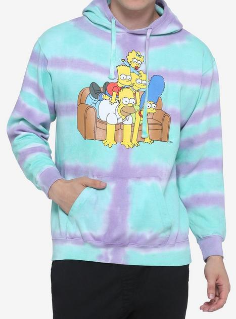 The Simpsons Couch Human Pyramid Tie-Dye Hoodie | Hot Topic