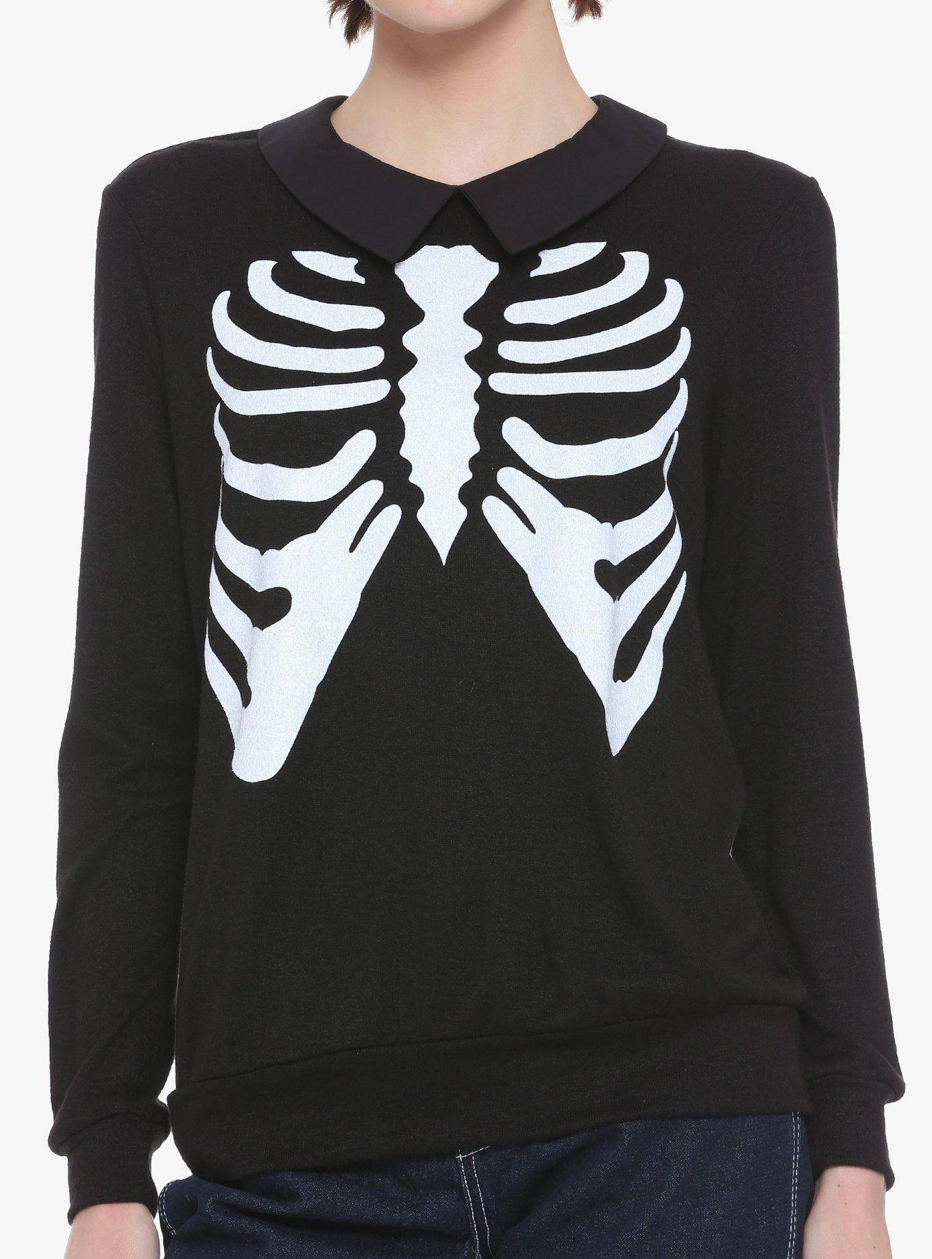 Collared Skeleton Girls Sweater | Hot Topic
