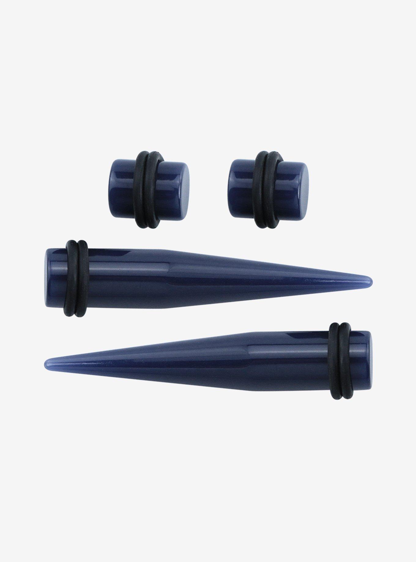 Acrylic Navy Blue Taper & Plug 4 Pack | Hot Topic