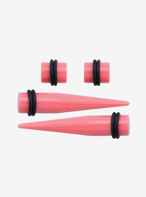 Acrylic Pink Taper & Plug 4 Pack | Hot Topic