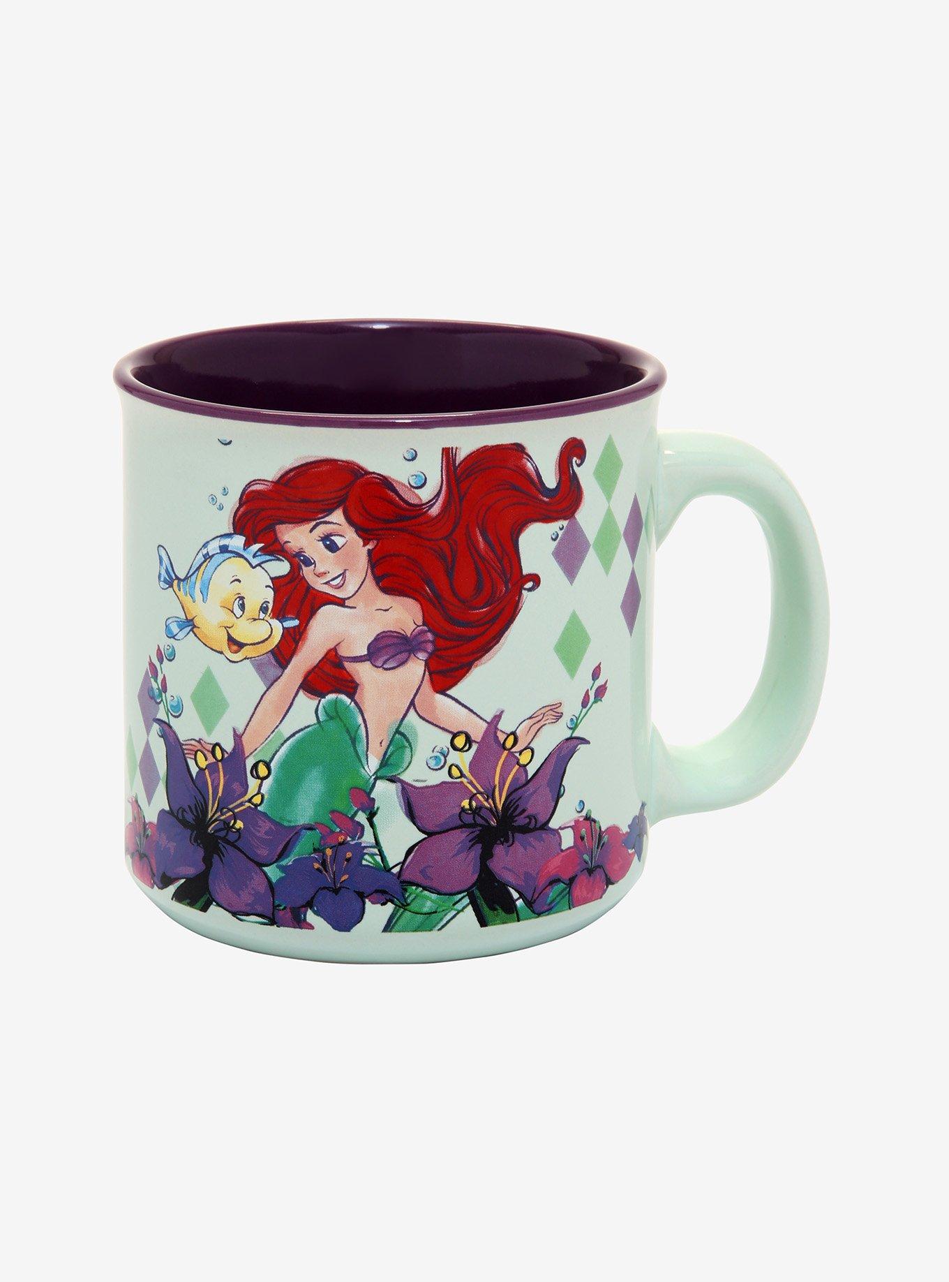 Disney The Little Mermaid Ariel & Flounder Under The Sea Camper Mug ...