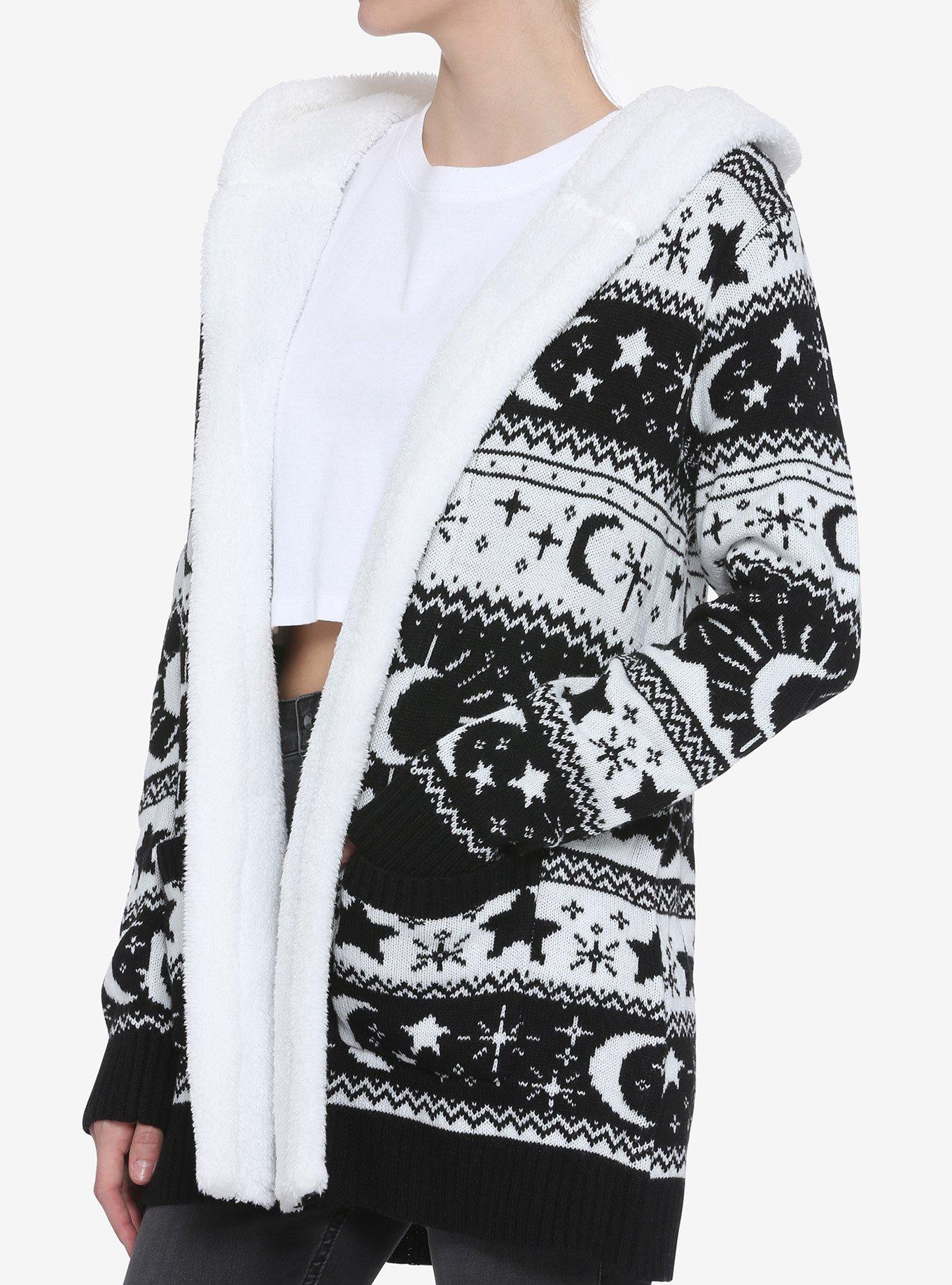 Moon & Star Fair Isle Sherpa Girls Open Cardigan | Hot Topic