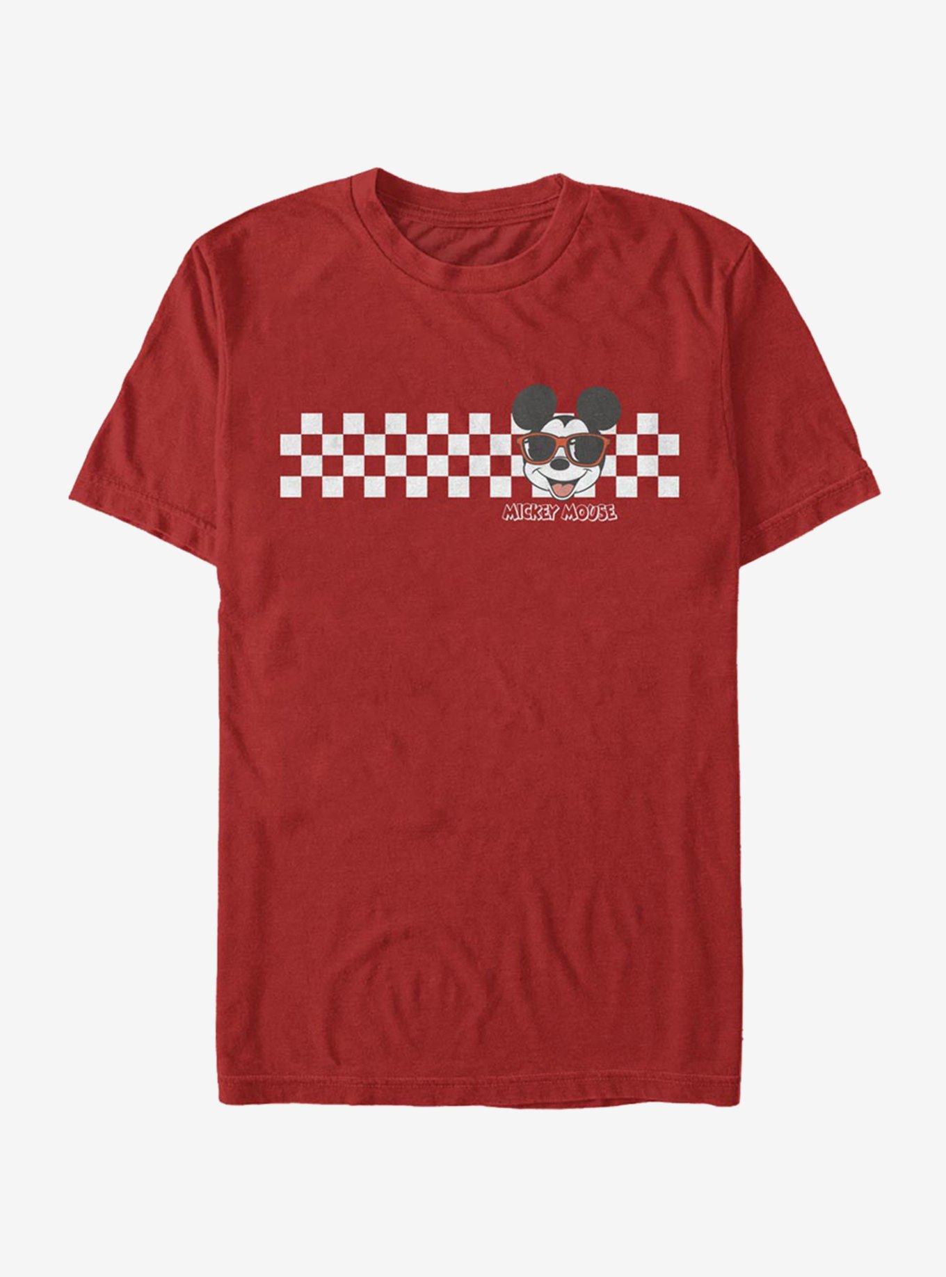 Disney Mickey Mouse Checkers T-Shirt - RED | BoxLunch