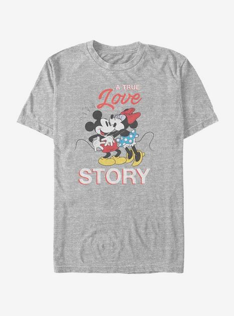 Disney Mickey Mouse & Minnie Mouse True Love Story T-Shirt - GREY | Hot ...