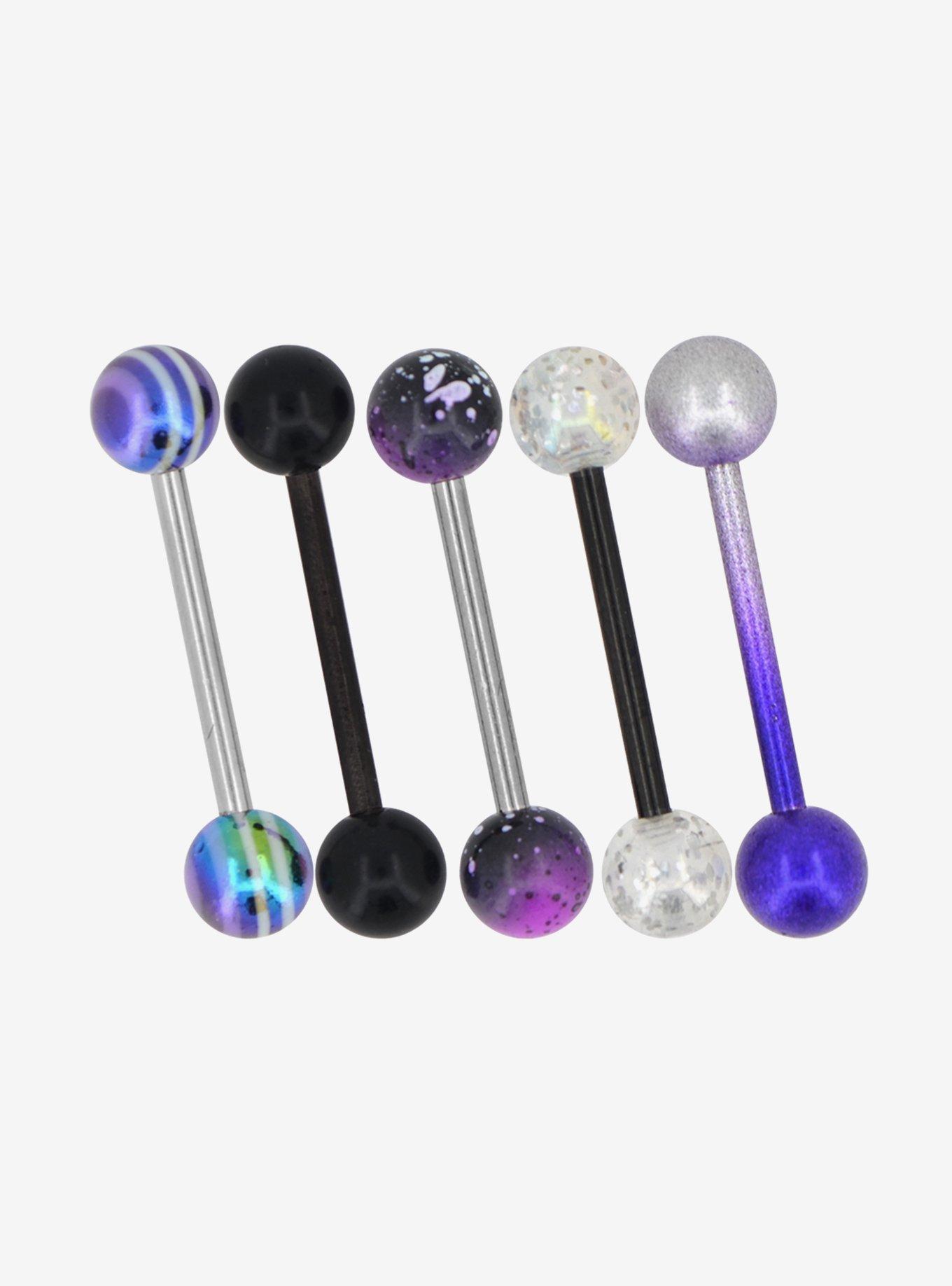 Steel Purple Ombre Barbell 5 Pack | Hot Topic