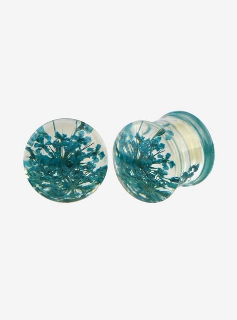 Acrylic Blue Dried Flower Plug 2 Pack | Hot Topic