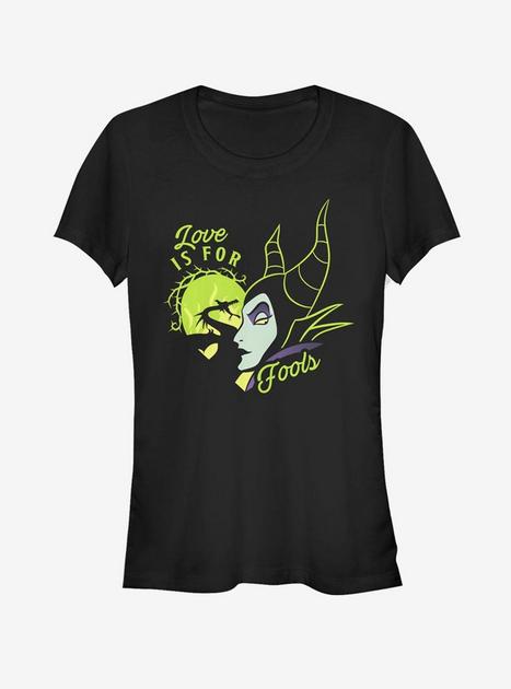 Disney Sleeping Beauty Maleficent Fools Love Girls T-Shirt - BLACK ...