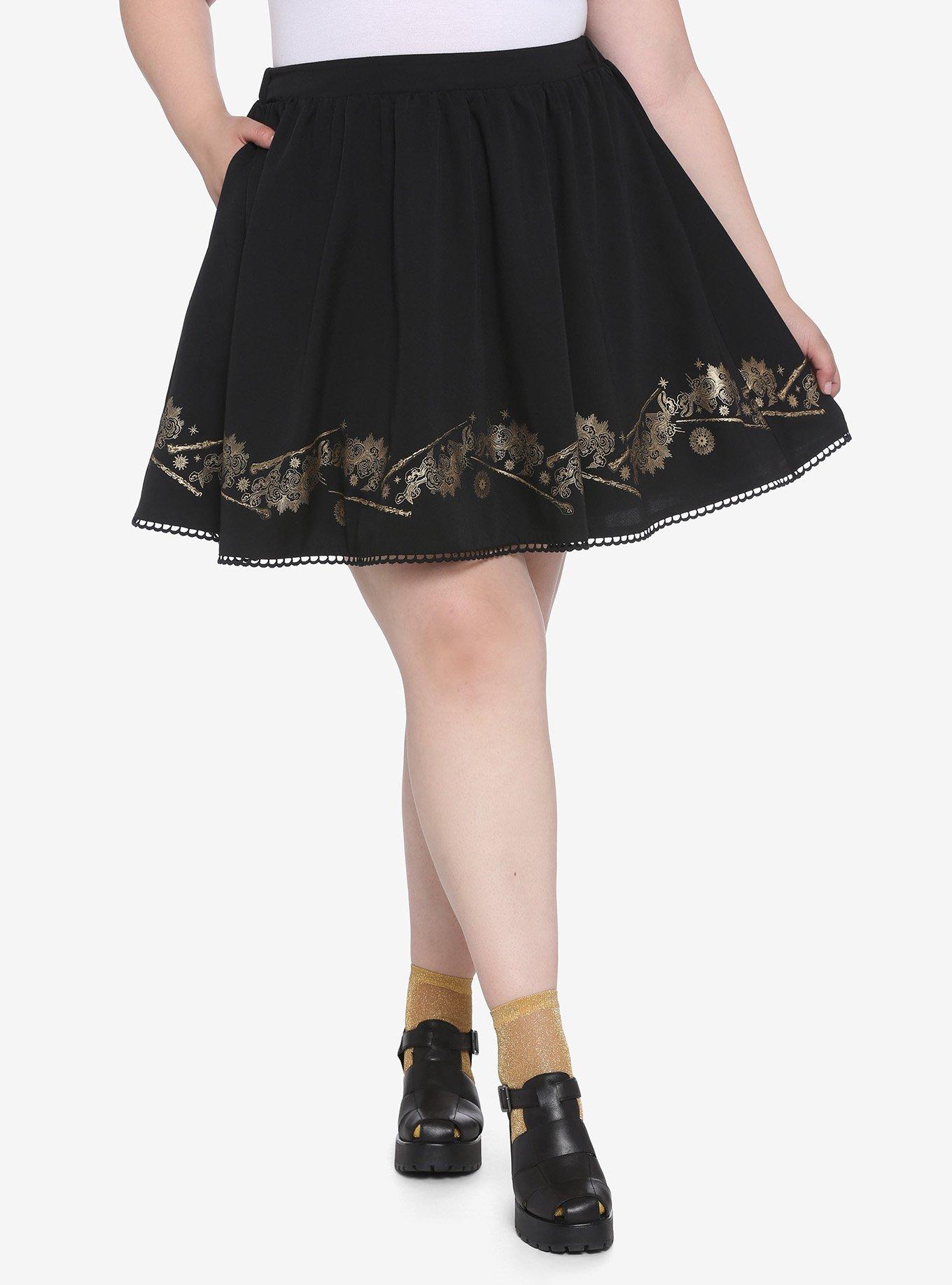 Harry Potter Wizard Wands Skater Skirt Plus Size | Hot Topic