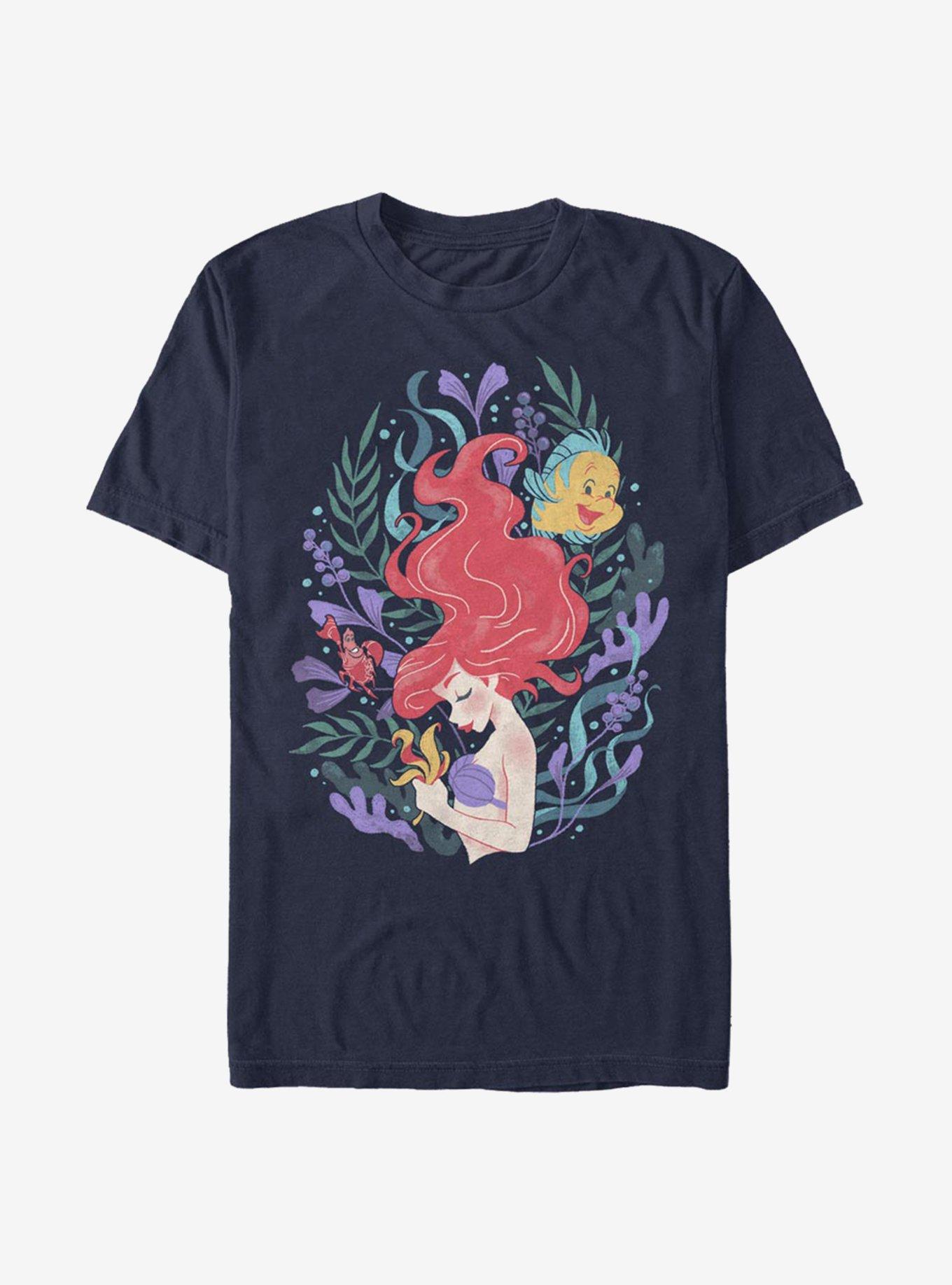 Disney The Little Mermaid Ariel Illustration T-Shirt - BLUE | BoxLunch