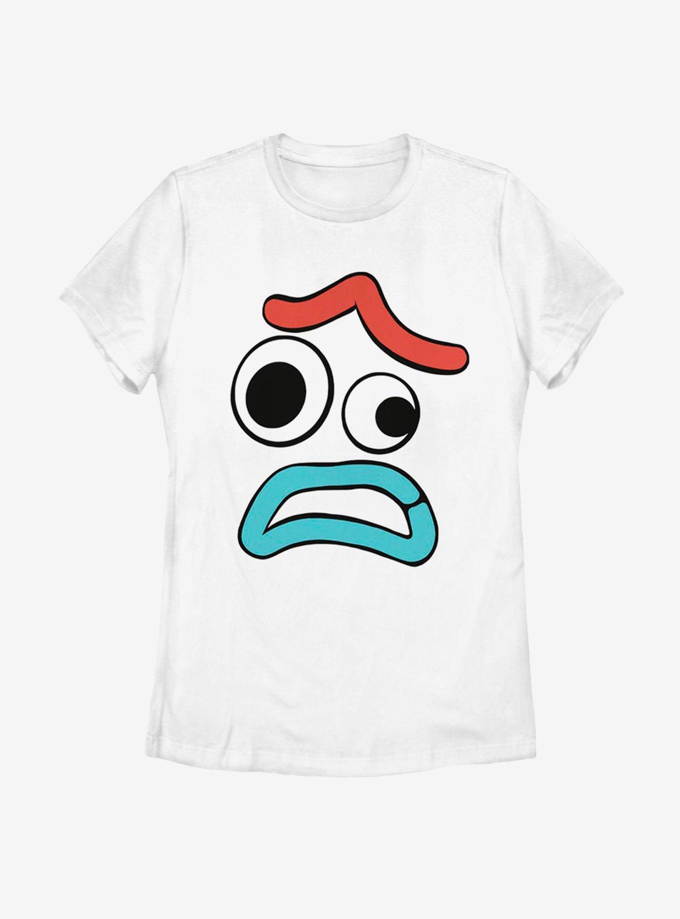 Disney Pixar Toy Story 4 Big Face Scared Forky Womens T-Shirt - WHITE ...