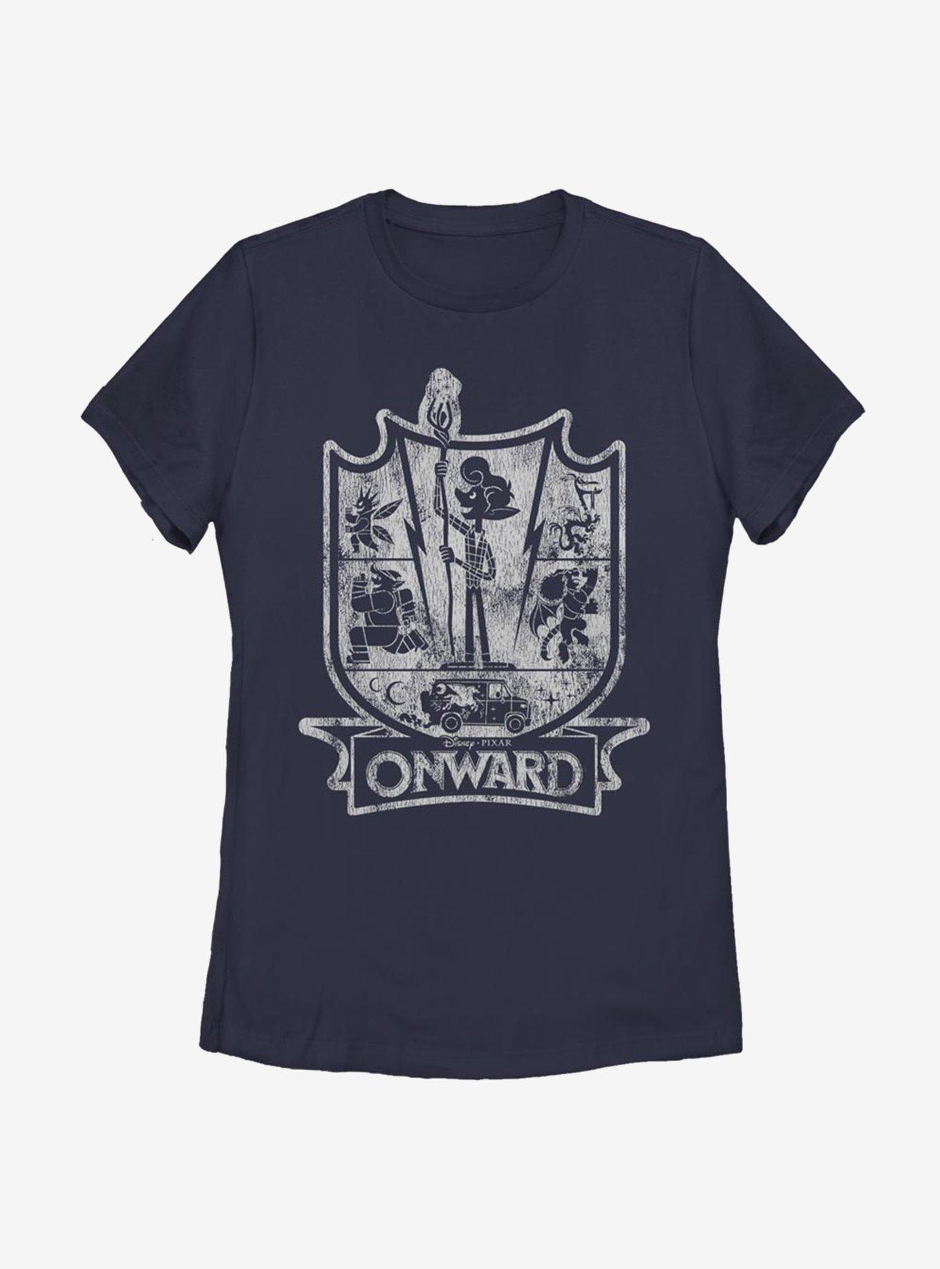 Disney Pixar Onward Crest Womens T-Shirt - BLUE | BoxLunch