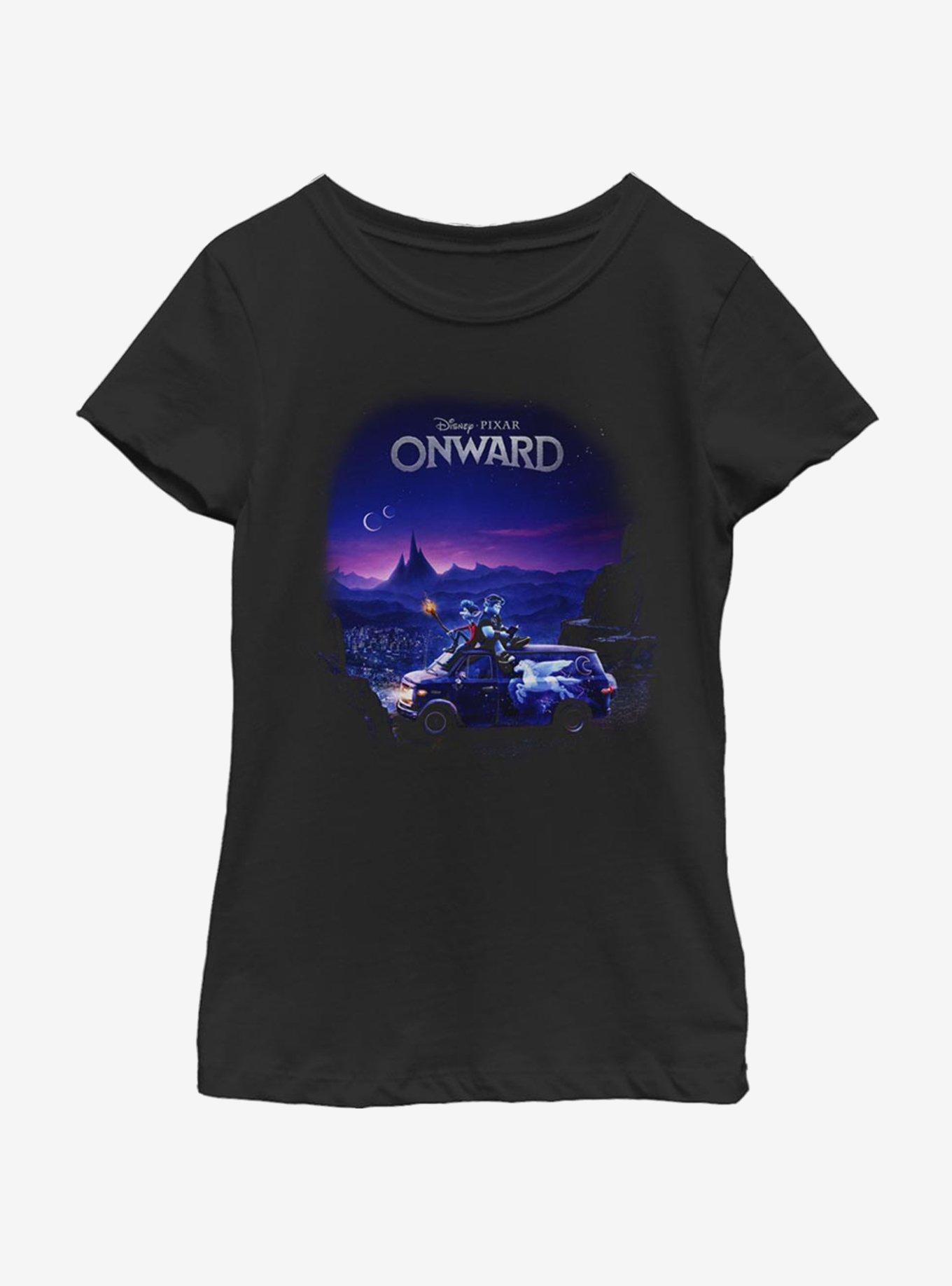 Disney Pixar Onward Poster Knockout Youth Girls T Shirt Black Boxlunch