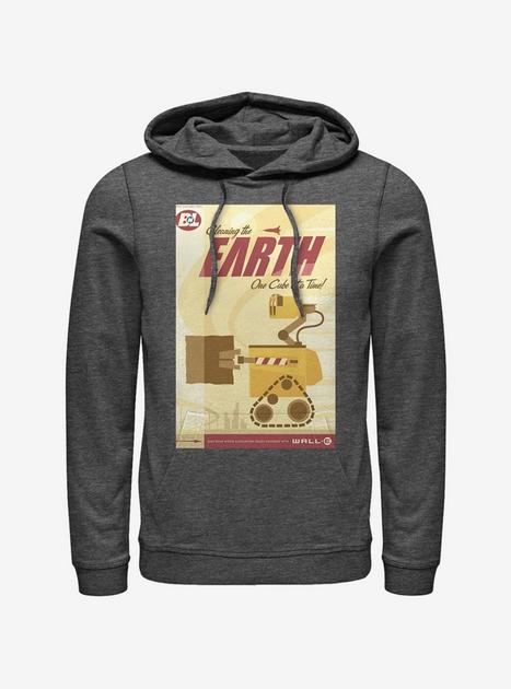 Disney Pixar Wall-E Cleaning The Earth Poster Hoodie - GREY | Hot Topic