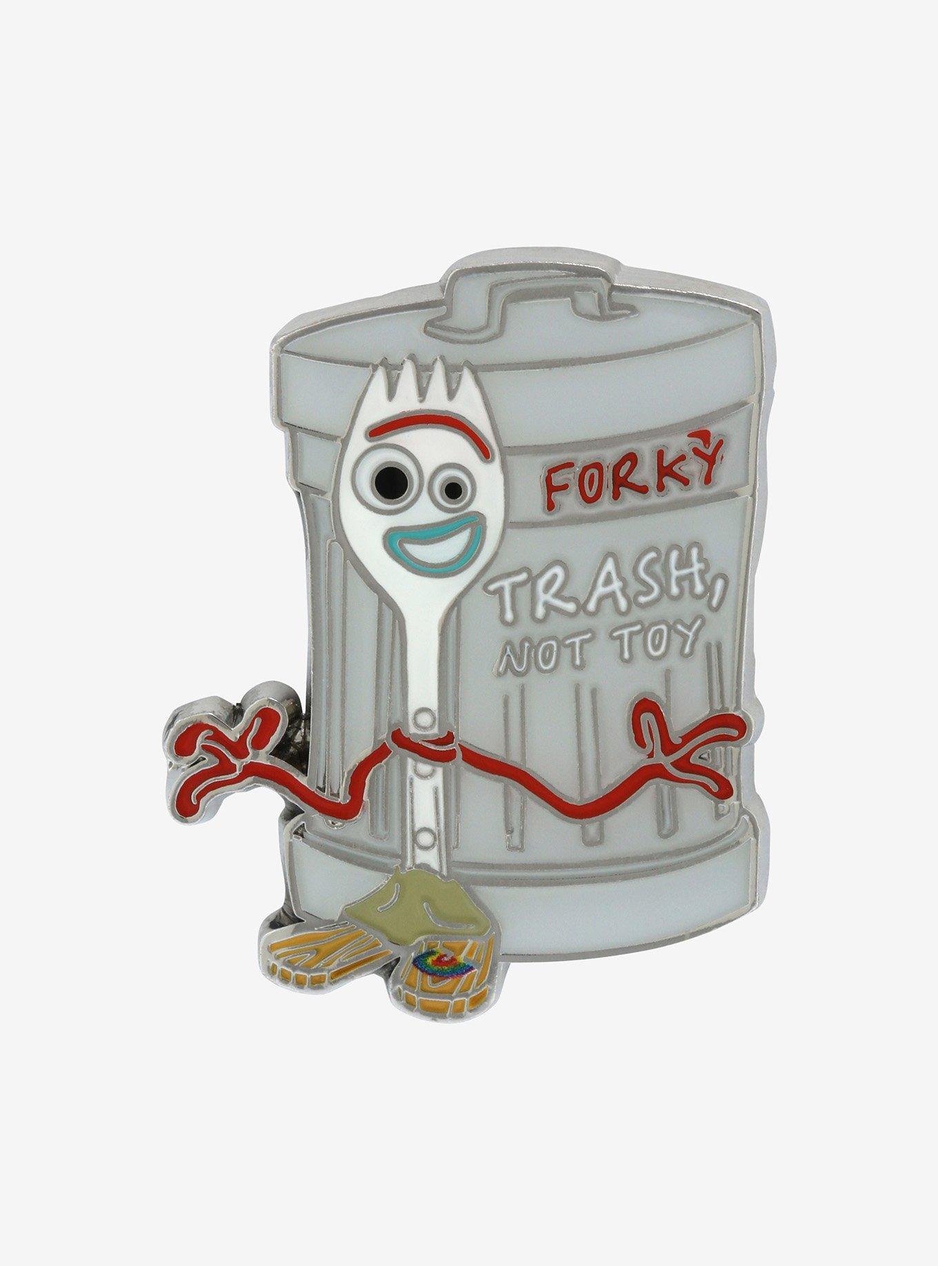 Loungefly Disney Pixar Toy Story Forky Trash Can Enamel Pin - BoxLunch ...