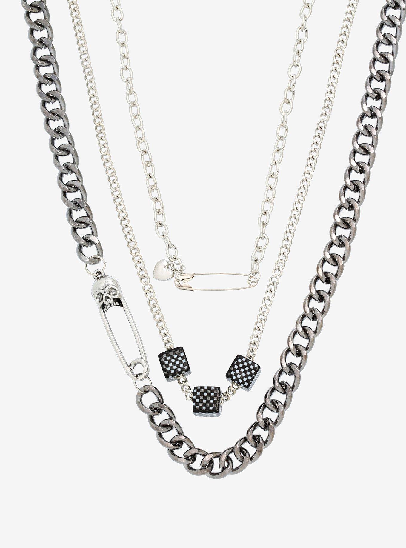 skull-safety-pin-dice-chain-necklace-set-hot-topic