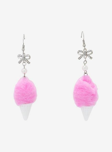 Fuzzy Cotton Candy Dangle Earrings | Hot Topic