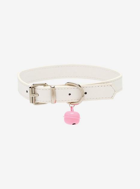 Pink Bell Buckle White Faux Leather Choker | Hot Topic