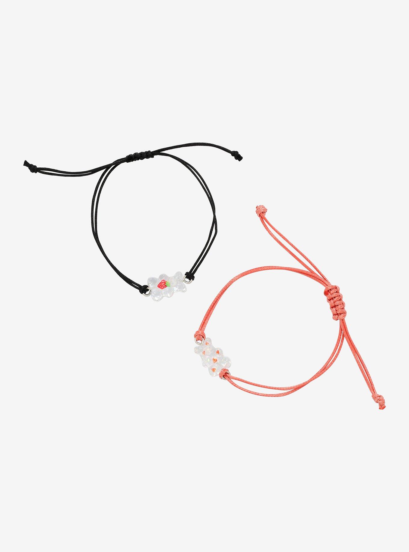 Strawberry Candy Bear Best Friend Cord Bracelet Set | Hot Topic