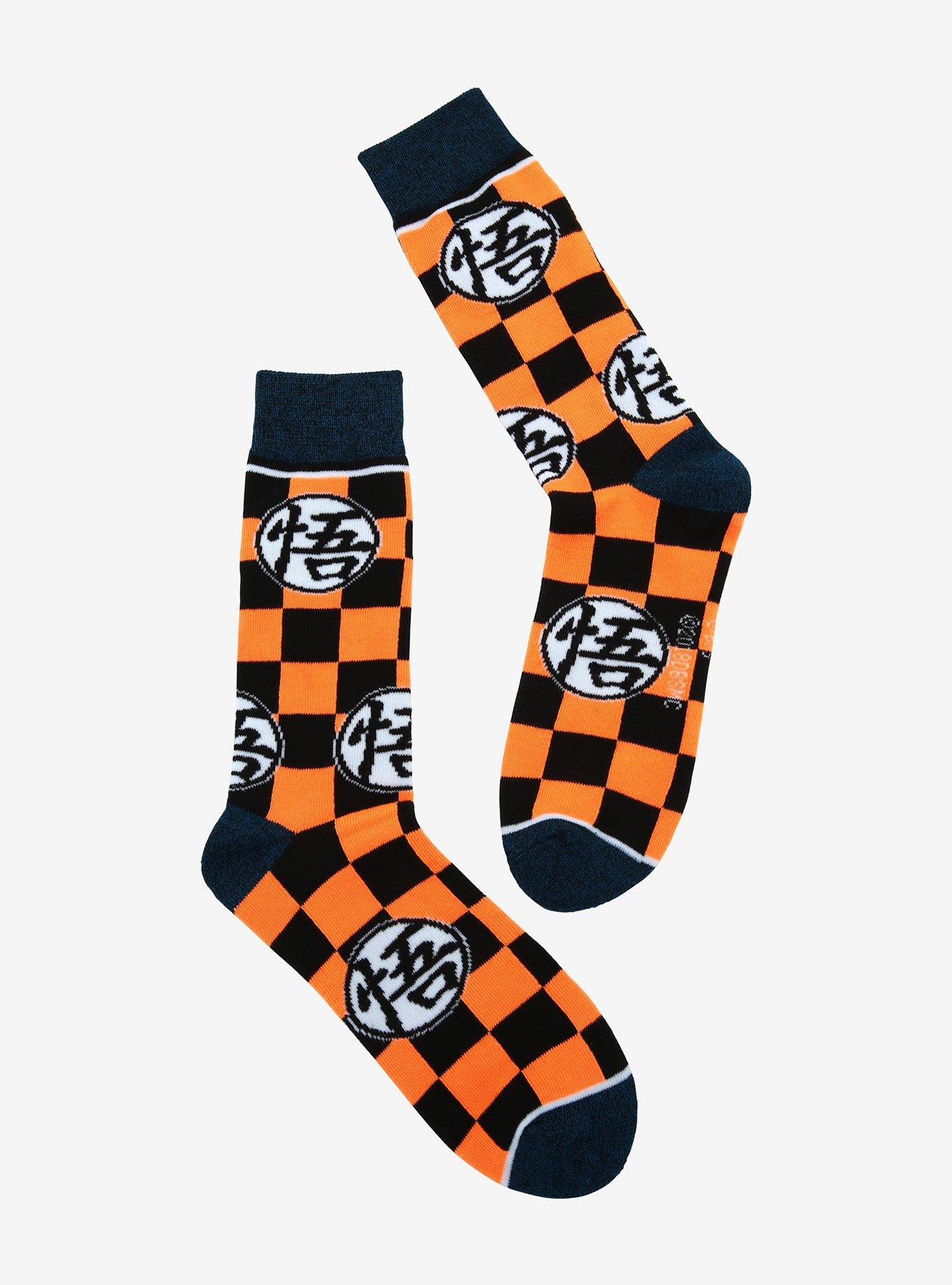 Dragon Ball Z Logo & Checkered Crew Socks | Hot Topic