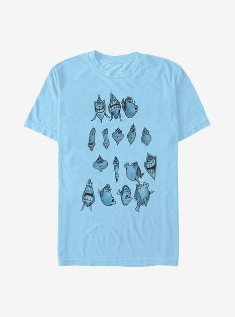 Disney Pixar Finding Nemo Dory Faces T-Shirt - BLUE | BoxLunch