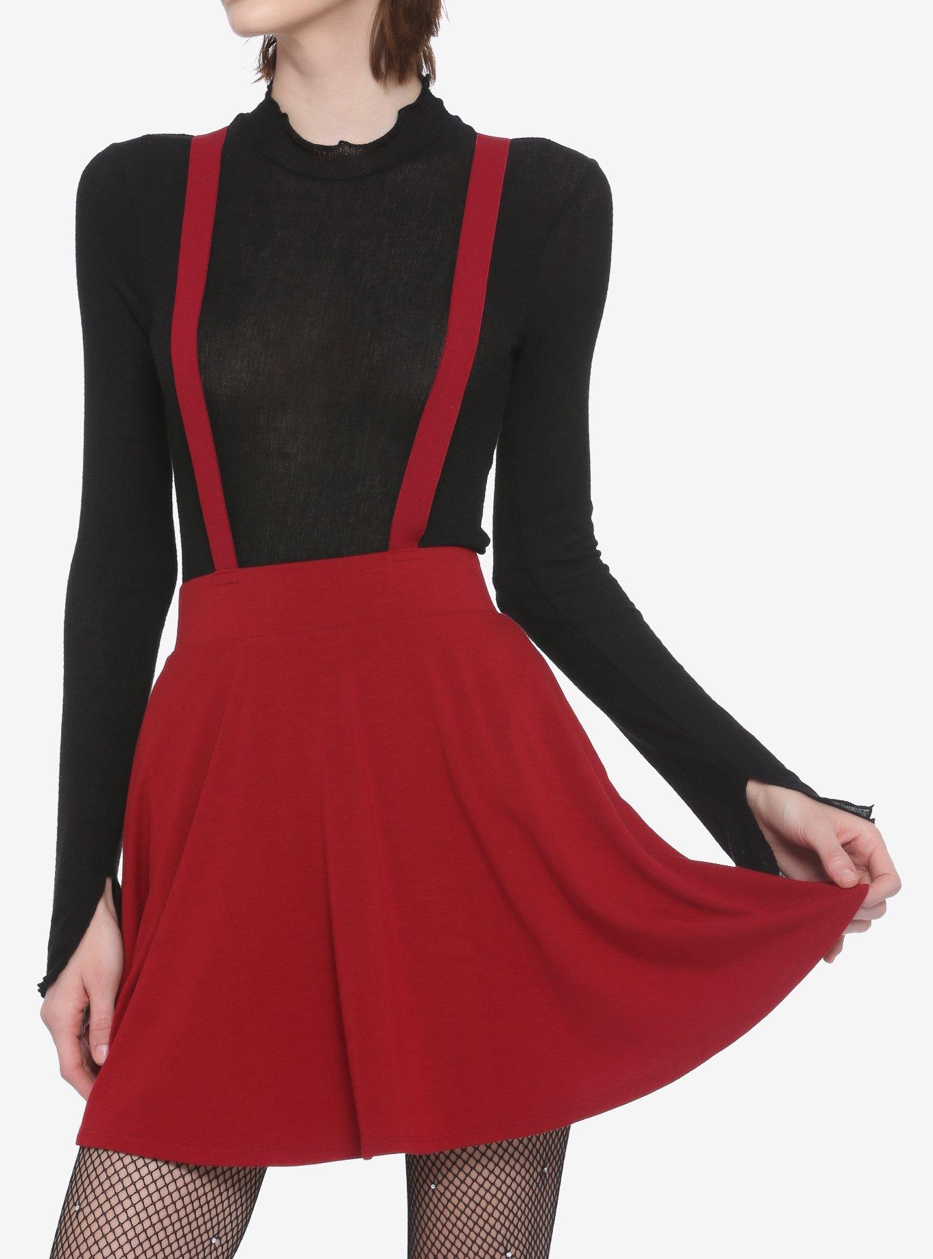 Red Suspender Circle Skirt Hot Topic