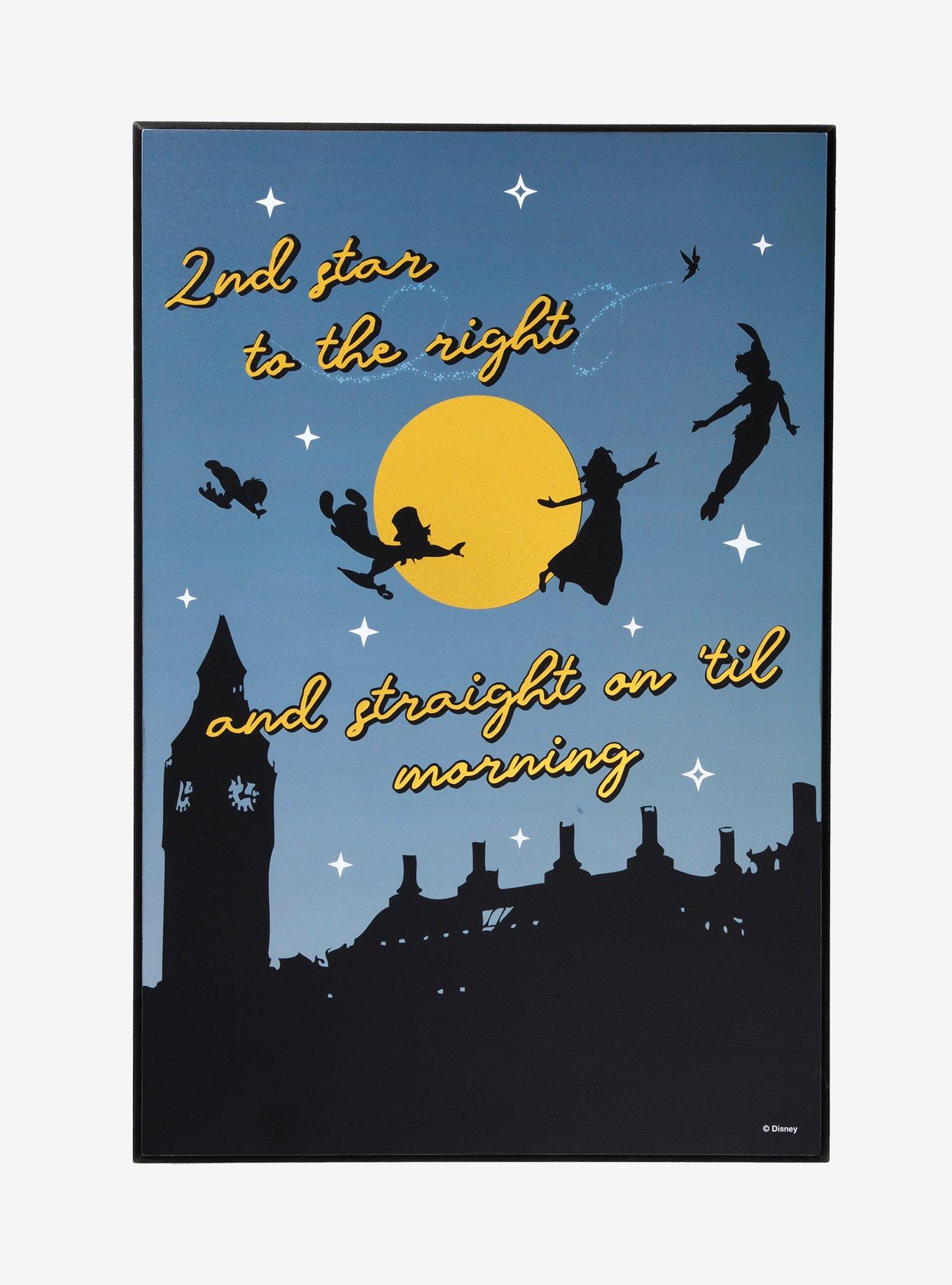 Disney Peter Pan Directions Wood Wall Art | Hot Topic