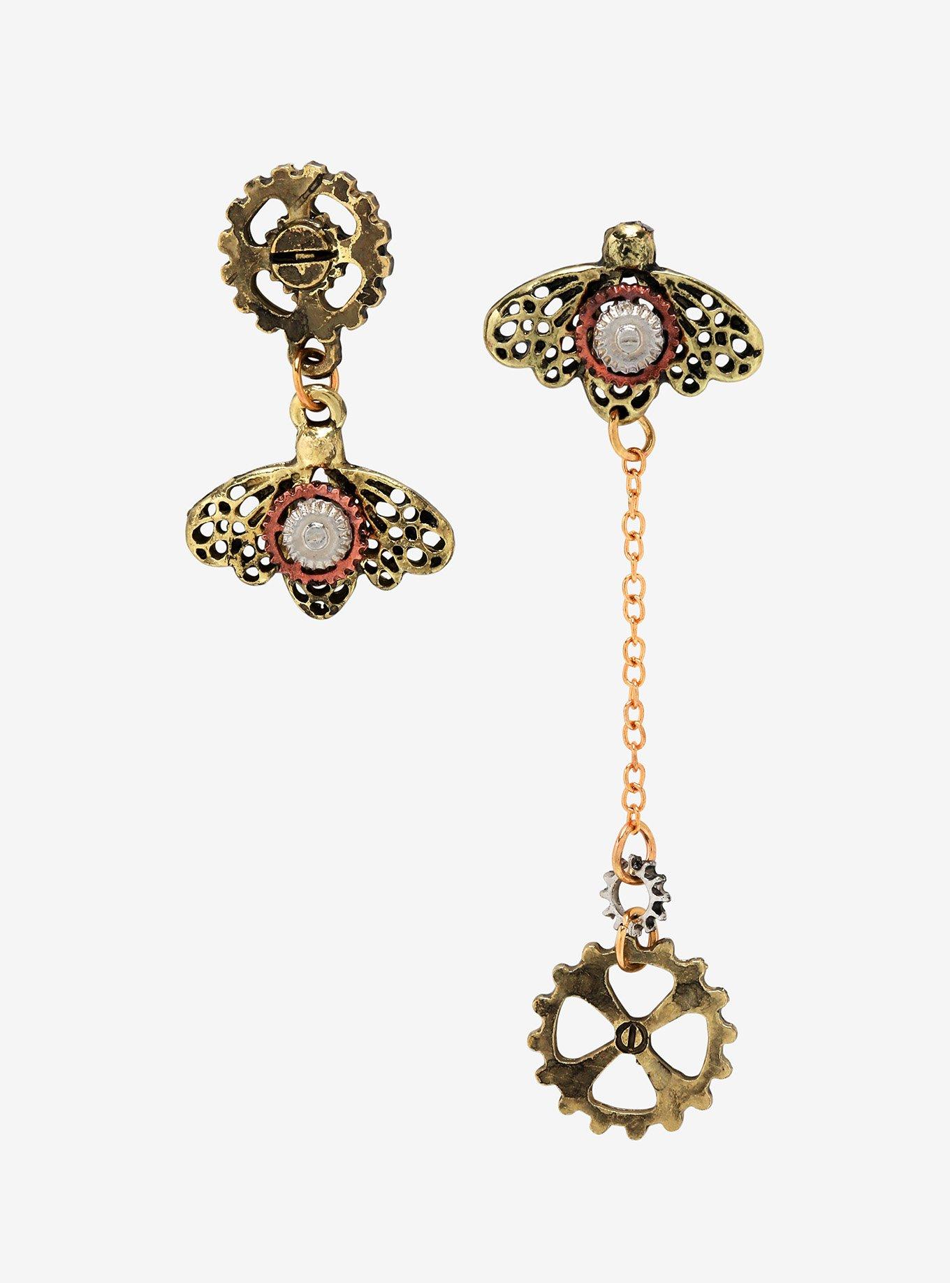 Steampunk Bees Mismatch Earrings | Hot Topic