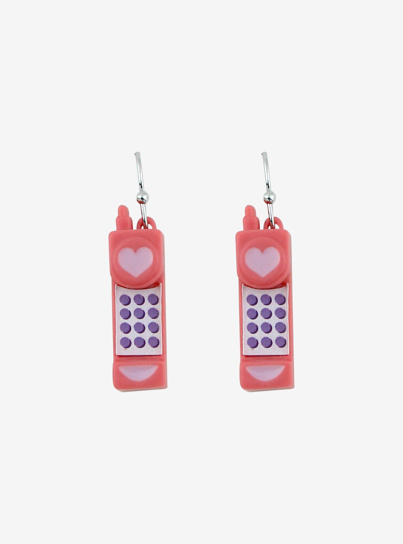 Heart Phone Dangle Earrings | Hot Topic