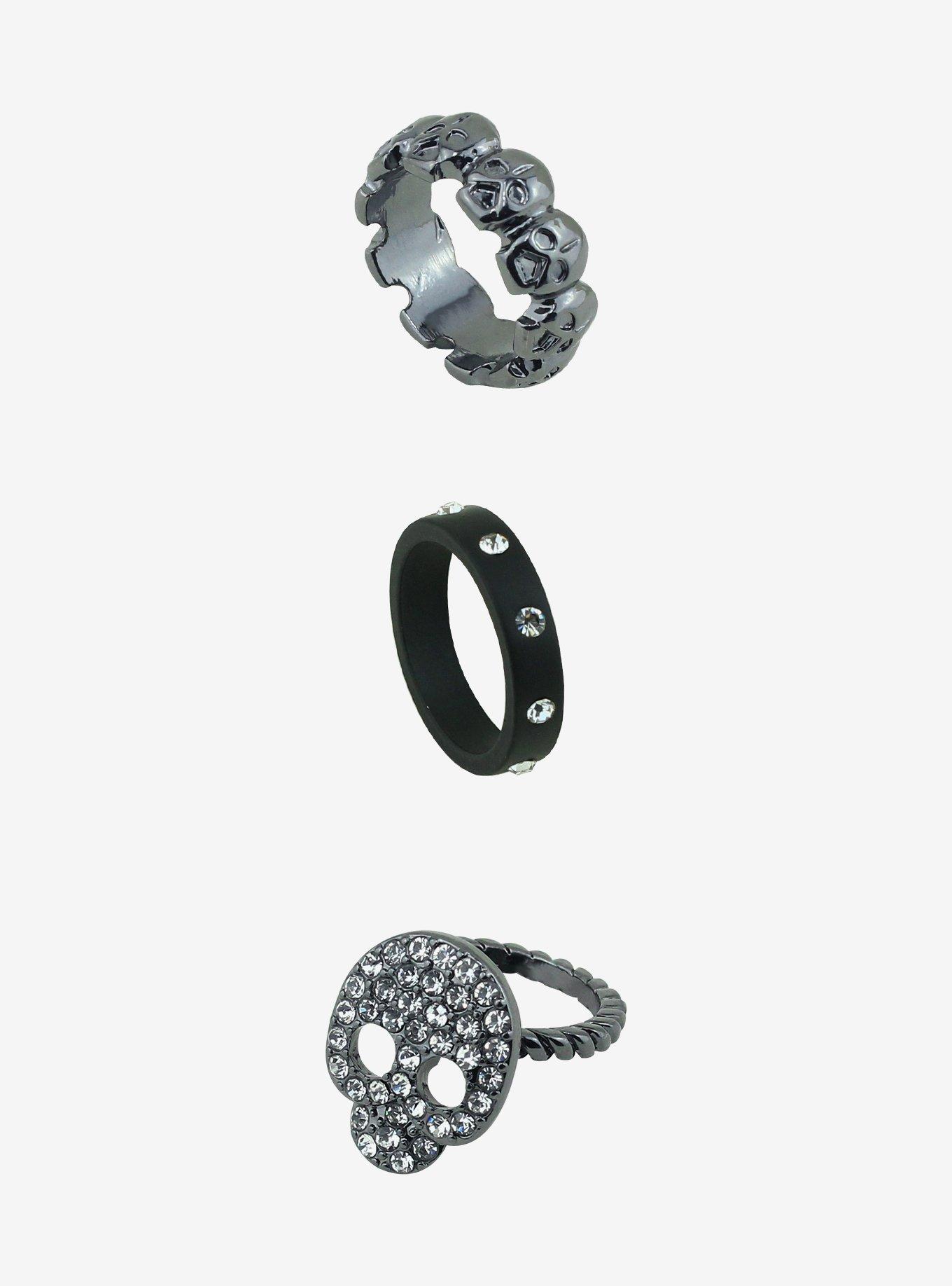Skull & Jewels Ring Set | Hot Topic