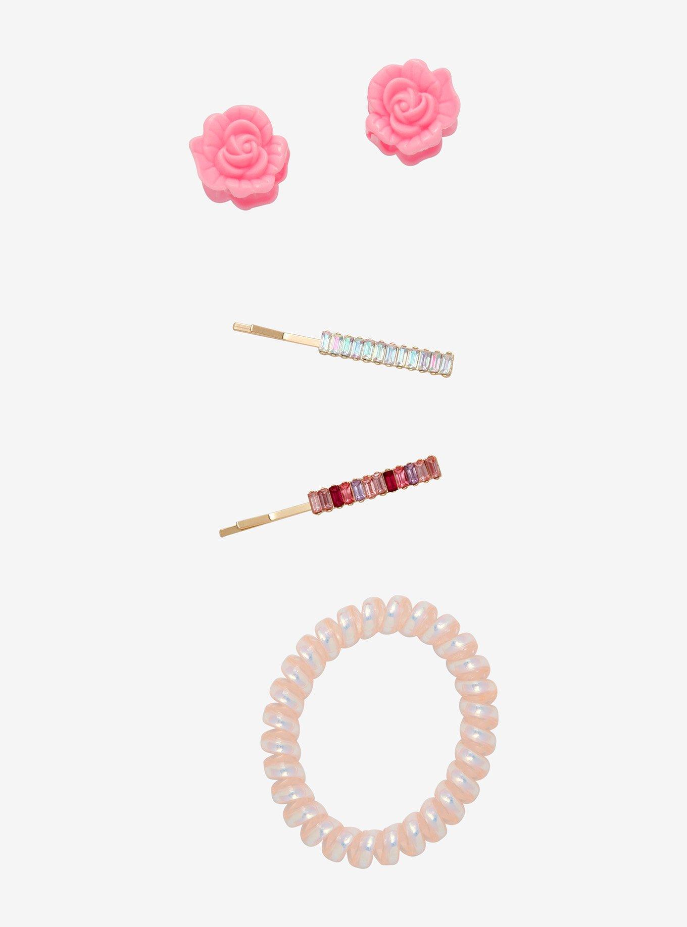 Pink Rose Hair Accessory Set | Hot Topic