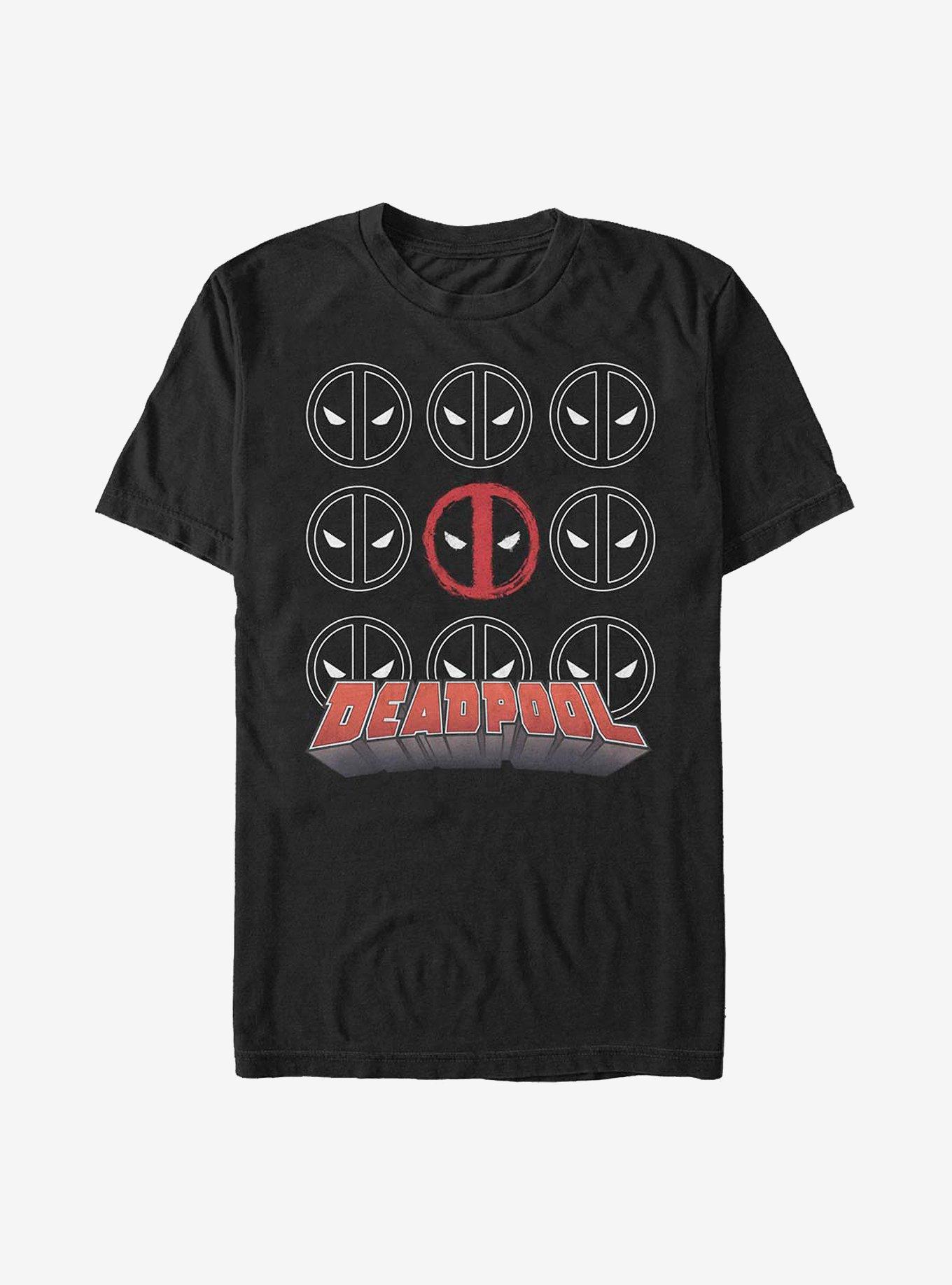 Marvel Deadpool Icon Stack T-Shirt - BLACK | BoxLunch