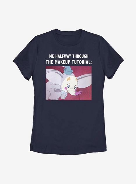 Disney Dumbo Makeup Meme Womens T-Shirt - BLUE | BoxLunch