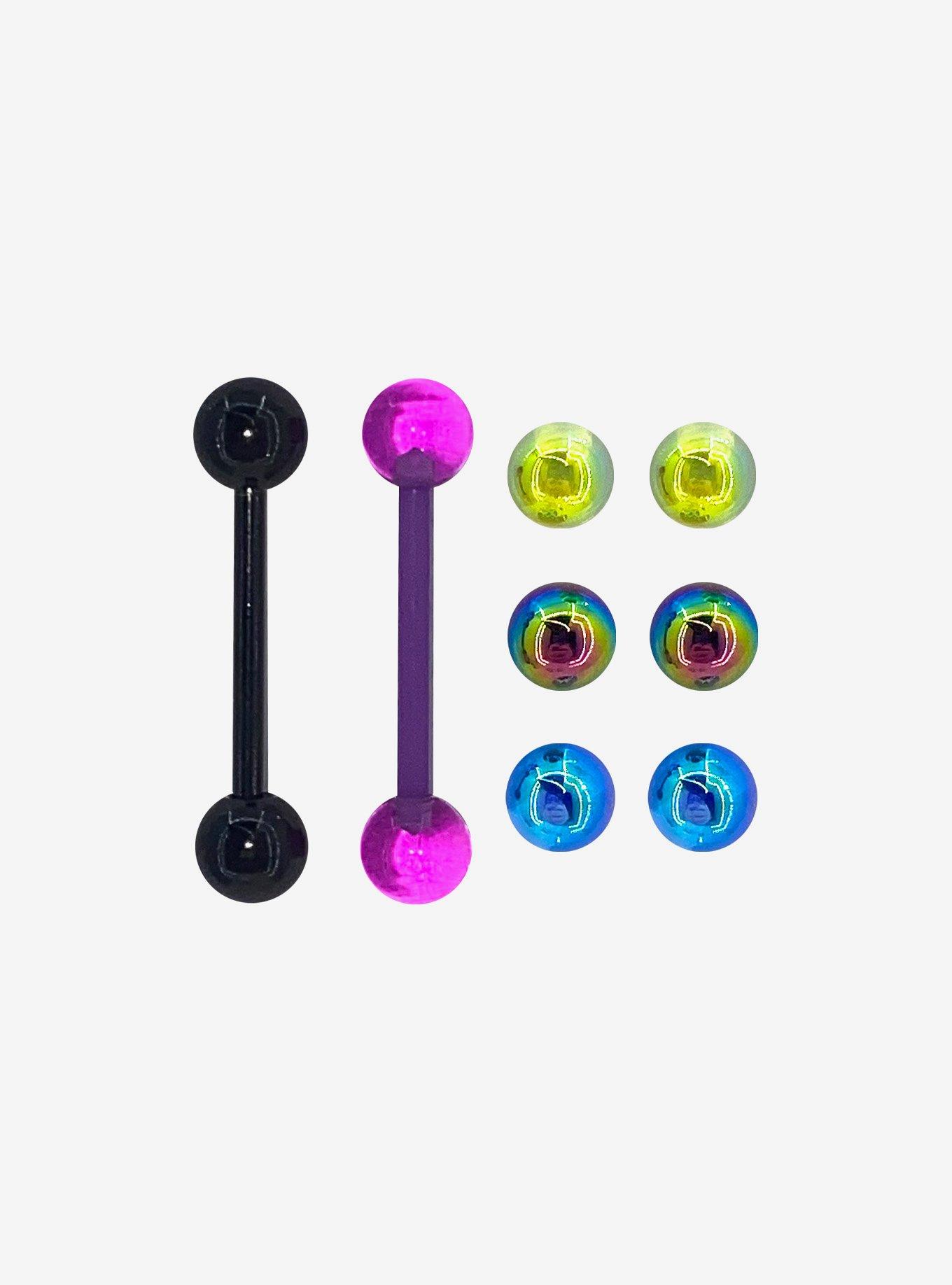Steel Black Purple Barbell 2 Pack | Hot Topic