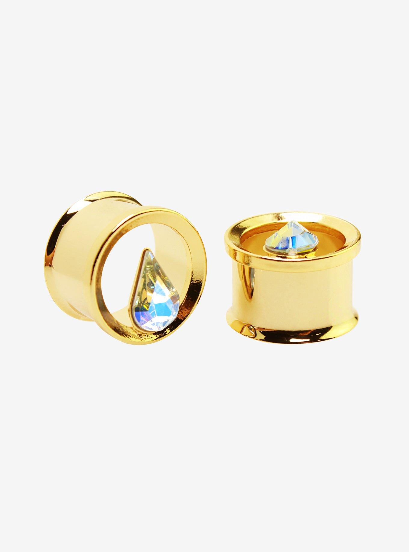 Steel Gold Teardrop Plug 2 Pack | Hot Topic