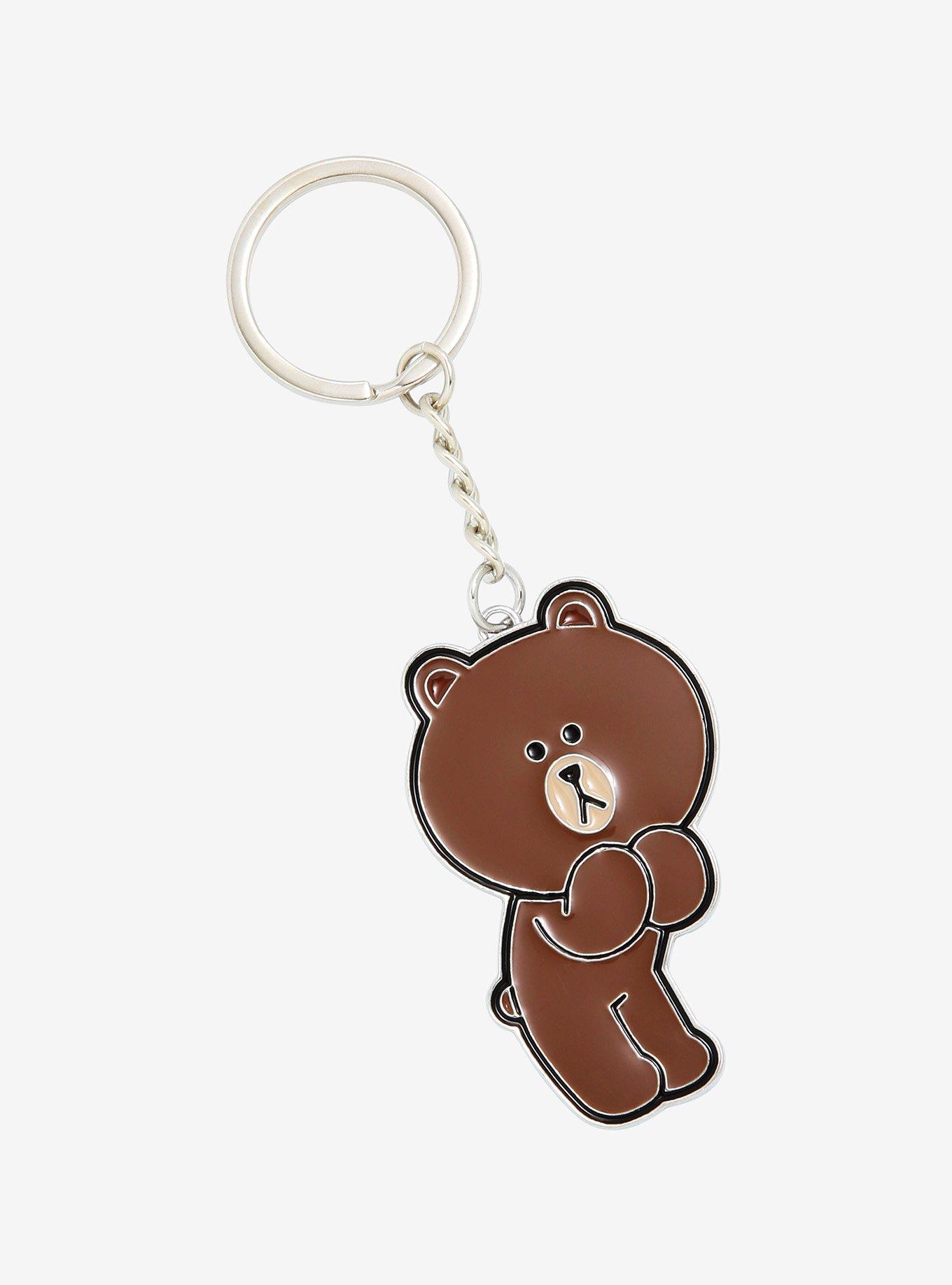 LINE FRIENDS BROWN & FRIENDS BROWN Posing Enamel Keychain - BoxLunch ...