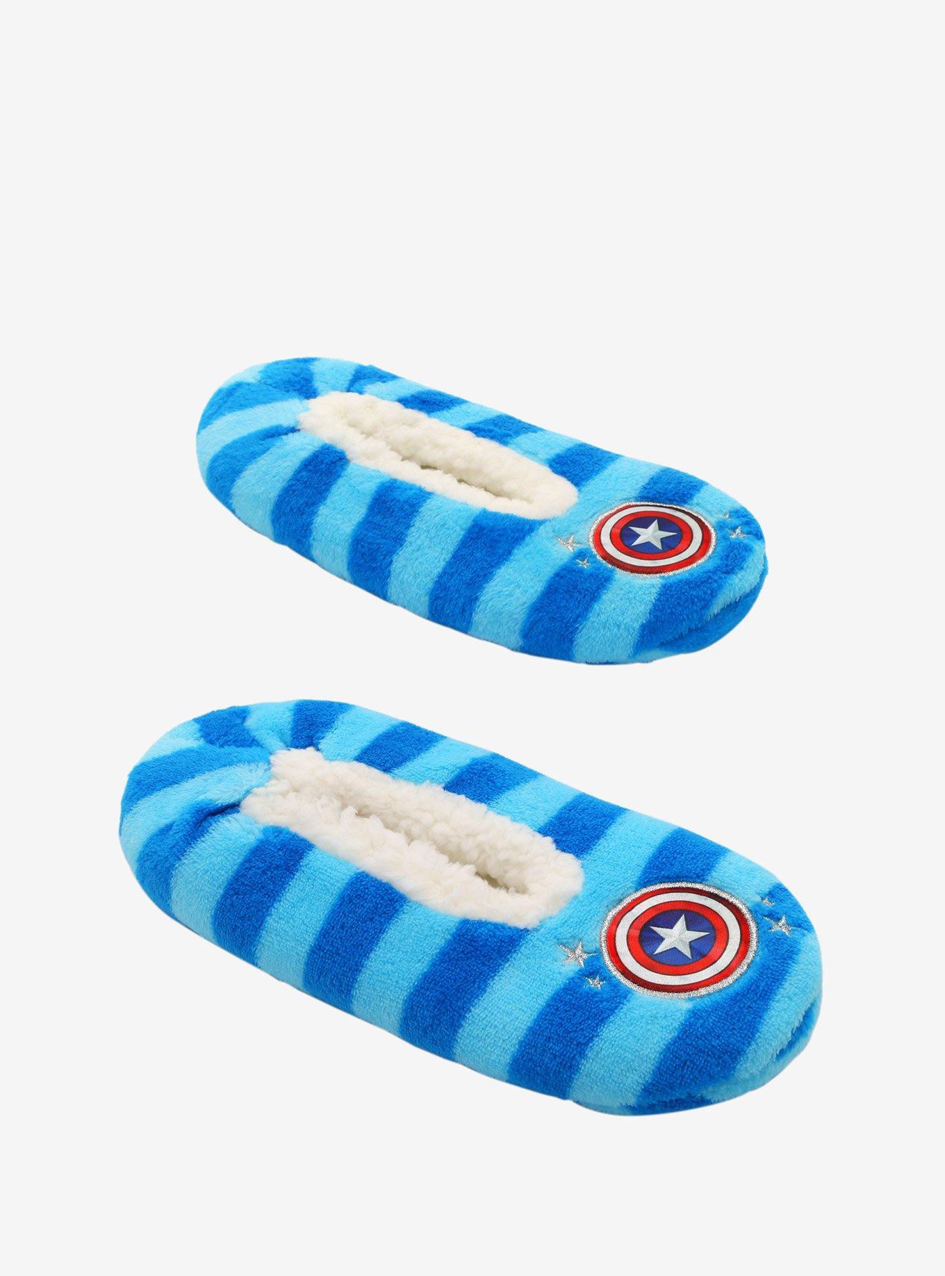 Marvel Captain America Stripe Cozy Slippers | Hot Topic