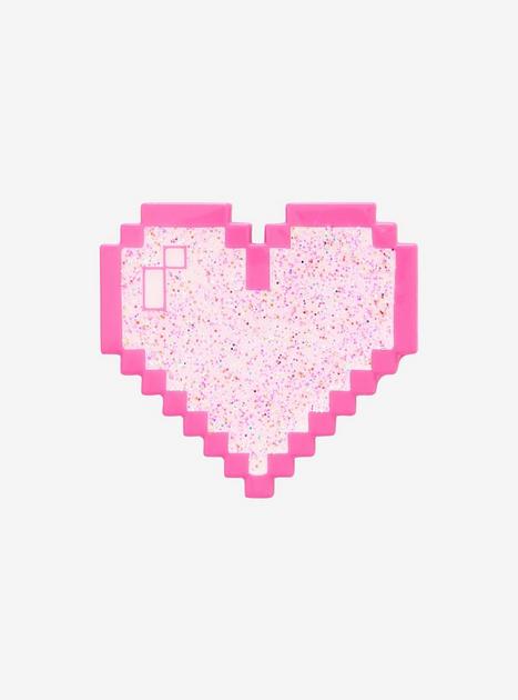 Pink Pixel Heart Enamel Pin | Hot Topic